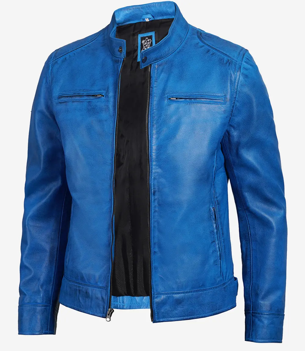 Blaue Lederjacke Herren