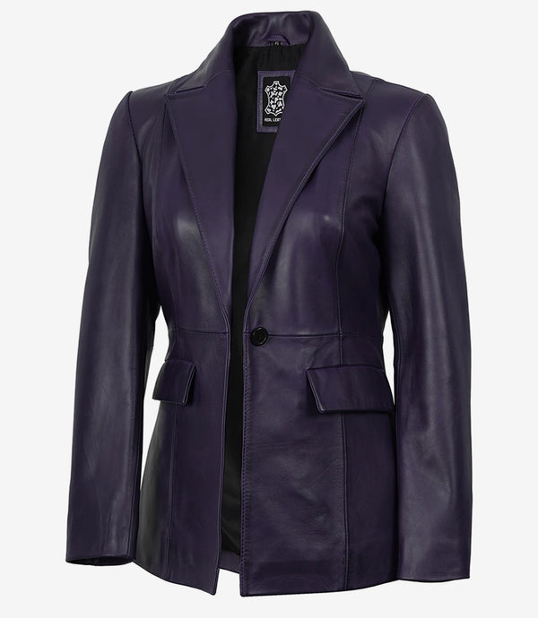 Women's Lambskin Leather Blazers | Real Leather | Decrum