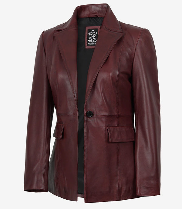 Women's Lambskin Leather Blazers | Real Leather | Decrum